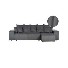 Beliani Ecksofa LUSPA in Grau/Schwarz - (W) 294 x (H) 71 x (L) 130 cm | Gr.: onesize
