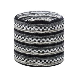 Beliani Pouf GUNTUR in Schwarz/Wei&szlig; - (W) 41 x (H) 41 x (L) 41 cm | Gr.: onesize