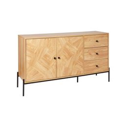 Beliani Sideboard ARIZONA in Braun/Schwarz - (W) 140 x (H) 80 x (L) 40 cm | Gr.: onesize