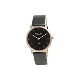 Regent Uhren Armbanduhr-Analog schwarz mittel (ca. 39mm) Regent Lederarmband | Gr.: onesize