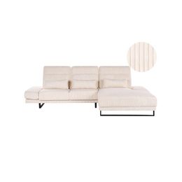 Beliani Ecksofa IKAST in Beige/Schwarz - (W) 320 x (H) 105 x (L) 214 cm | Gr.: onesize