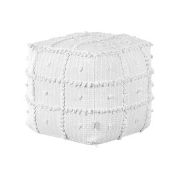 Beliani Pouf HARNAI in Wei&szlig; - (W) 40 x (H) 40 x (L) 40 cm | Gr.: onesize