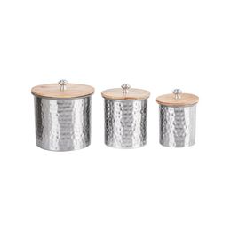 Beliani 3-tlg Bad-Kleinaufbewahrung ALEXANDRIA in Silber/Braun | Gr.: onesize