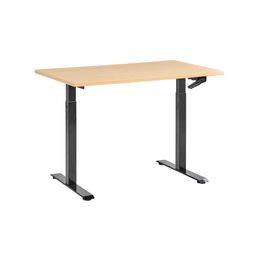 Beliani H&ouml;henverstellbarer Schreibtisch DESTINES in Braun/Schwarz | Gr.: onesize