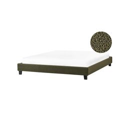 Beliani Doppelbett ROANNE in Gr&uuml;n/Braun - (W) 190 x (H) 29 x (L) 213 cm | Gr.: onesize