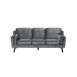 Beliani 3-Sitzer Sofa LOKKA in Grau/Braun - (W) 204 x (H) 85 x (L) 83 cm | Gr.: onesize