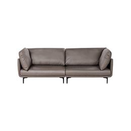 Beliani 3-Sitzer Sofa REVSNES in Braun/Schwarz - (W) 242 x (H) 86 x (L) 81 cm | Gr.: onesize