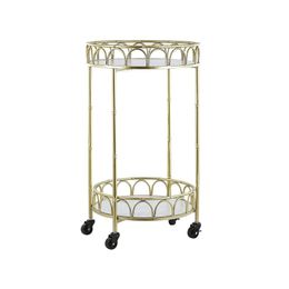 Beliani Servierwagen SHAFTER in Gold/Wei&szlig; - (W) 48 x (H) 80 x (L) 48 cm | Gr.: onesize