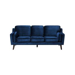 Beliani 3-Sitzer Sofa LOKKA in Blau/Braun - (W) 204 x (H) 85 x (L) 83 cm | Gr.: onesize