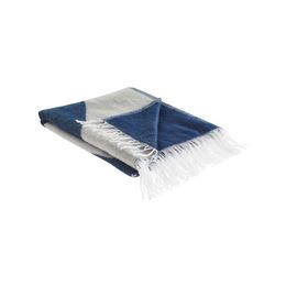 Beliani Kuscheldecke HALEDE in Beige/Blau - (W) 130 x (H) 1 x (L) 170 cm | Gr.: onesize