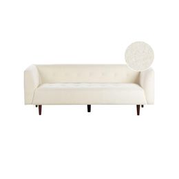 Beliani 3-Sitzer Sofa BYSKE in Wei&szlig;/Braun - (W) 200 x (H) 73 x (L) 78 cm | Gr.: onesize