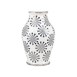 Beliani Blumenvase NEMEA in Weiß/Blau - (W) 16 x (H) 25 x (L) 16 cm | Gr.: onesize
