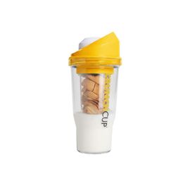 Original CrunchCup Tragbarer M&uuml;slibecher To Go 260 + 250 ml | Gelb in Gelb | Gr.: onesize