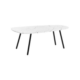 Beliani Couchtisch BIDDLE in Wei&szlig;/Schwarz - (W) 60 x (H) 40 x (L) 110 cm | Gr.: onesize