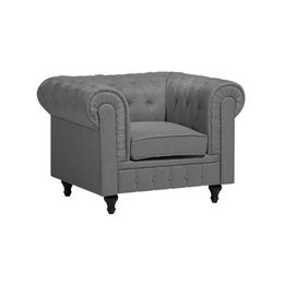 Beliani Sessel CHESTERFIELD in Grau/Braun - (W) 112 x (H) 79 x (L) 85 cm | Gr.: onesize