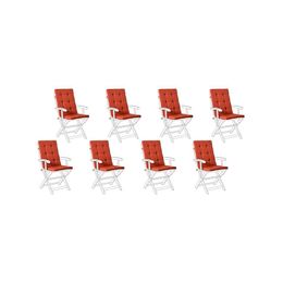 Beliani 8er-Set Auflagen MAUI PREMIUM in Rot | Gr.: onesize