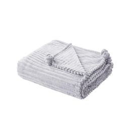 Beliani Kuscheldecke KAWERI in Grau - (W) 150 x (H) 0.5 x (L) 200 cm | Gr.: onesize