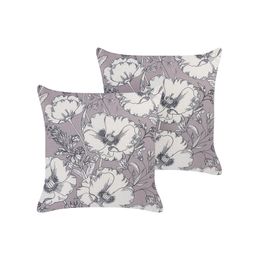 Beliani 2er-Set Dekokissen SOPHORA in Grau/Wei&szlig; | Gr.: onesize