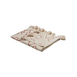 Beliani Kuscheldecke BHIWANI in Beige/Rot - (W) 130 x (H) 1 x (L) 180 cm | Gr.: onesize