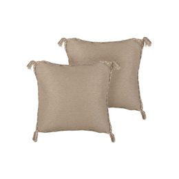 Beliani 2er-Set Dekokissen ERIGERON in Beige | Gr.: onesize