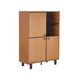Beliani Sideboard PARAMOUNT in Braun/Schwarz - (W) 96 x (H) 135 x (L) 40 cm | Gr.: onesize