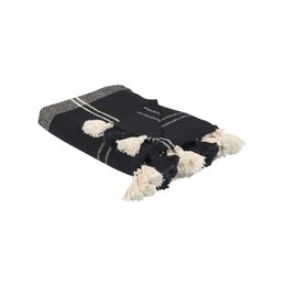 Beliani Kuscheldecke KULAC in Schwarz/Wei&szlig; - (W) 130 x (H) 1 x (L) 170 cm | Gr.: onesize