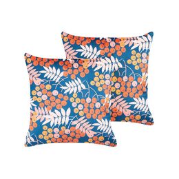 Beliani 2er-Set Dekokissen SUMAC in Bunt/Blau | Gr.: onesize