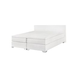 Beliani Doppelbett PRESIDENT in Wei&szlig;/Silber - (W) 151 x (H) 92 x (L) 212 cm | Gr.: onesize