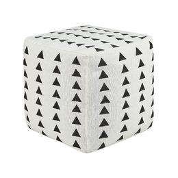 Beliani Pouf TARODI in Wei&szlig;/Schwarz - (W) 45 x (H) 45 x (L) 45 cm | Gr.: onesize