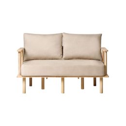 Beliani 2-Sitzer Sofa ASKER in Beige/Braun - (W) 133 x (H) 87 x (L) 74 cm | Gr.: onesize