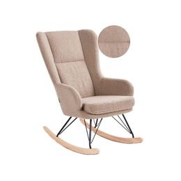 Beliani Schaukelsessel LUOMA in Beige/Schwarz/Braun - (W) 69 x (H) 106 x (L) 97 cm | Gr.: onesize