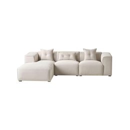 Beliani 3-Sitzer Sofa DOLVA in Beige/Schwarz - (W) 294 x (H) 72 x (L) 170 cm | Gr.: onesize