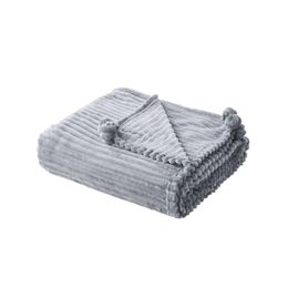 Beliani Kuscheldecke KAWERI in Grau - (W) 150 x (H) 0.5 x (L) 200 cm | Gr.: onesize