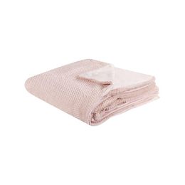 Beliani Kuscheldecke BJAS in Rosa - (W) 200 x (H) 1 x (L) 220 cm | Gr.: onesize