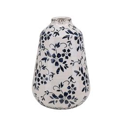 Beliani Blumenvase MARONEIA in Wei&szlig;/Blau - (W) 14 x (H) 20 x (L) 14 cm | Gr.: onesize