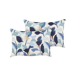 Beliani 2er-Set Gartenkissen VEGLINO in Blau/Wei&szlig; | Gr.: onesize