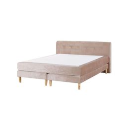 Beliani Doppelbett MARQUISE in Beige/Rosa - (W) 191 x (H) 91 x (L) 213 cm | Gr.: onesize