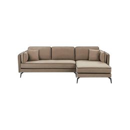 Beliani 3-Sitzer Sofa ALTAN in Braun/Schwarz - (W) 268 x (H) 88 x (L) 157 cm | Gr.: onesize