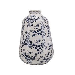 Beliani Blumenvase MARONEIA in Wei&szlig;/Blau - (W) 17 x (H) 25 x (L) 17 cm | Gr.: onesize