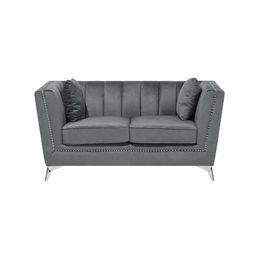 Beliani 2-Sitzer Sofa GAULA in Grau/Silber - (W) 160 x (H) 77 x (L) 80 cm | Gr.: onesize