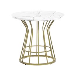 Beliani Couchtisch CONCAN in Wei&szlig;/Gold - (W) 50 x (H) 46 x (L) 50 cm | Gr.: onesize
