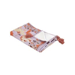 Beliani Picknickdecke TUFKI in Violett/Beige/Rot - (W) 150 x (H) 1 x (L) 200 cm | Gr.: onesize