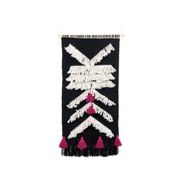 Beliani Wandbehang PAKPATTAN in Schwarz/Wei&szlig;/Rosa - (W) 56 x (H) 123 x (L) 1 cm | Gr.: onesize
