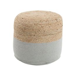 Beliani Pouf DALAMA in Grau/Beige - (W) 46 x (H) 48 x (L) 46 cm | Gr.: onesize