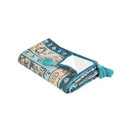 Beliani Picknickdecke KOTLA in Blau/Gelb/Beige - (W) 150 x (H) 1 x (L) 200 cm | Gr.: onesize