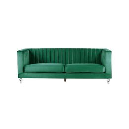 Beliani 3-Sitzer Sofa ARVIKA in Gr&uuml;n/Transparent - (W) 204 x (H) 75 x (L) 78 cm | Gr.: onesize