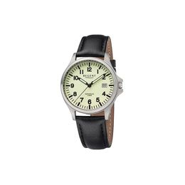 Regent Uhren Armbanduhr-Analog schwarz mittel (ca. 36mm) Regent Lederarmband | Gr.: onesize
