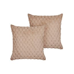 Beliani 2er-Set Dekokissen PURSLANE in Beige | Gr.: onesize