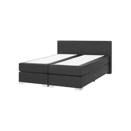 Beliani Doppelbett PRESIDENT in Schwarz/Silber - (W) 170 x (H) 90 x (L) 210 cm | Gr.: onesize