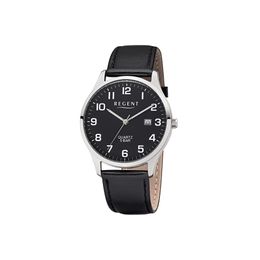 Regent Uhren Armbanduhr-Analog schwarz gro&szlig; (ca. 40mm) Regent Lederarmband | Gr.: onesize